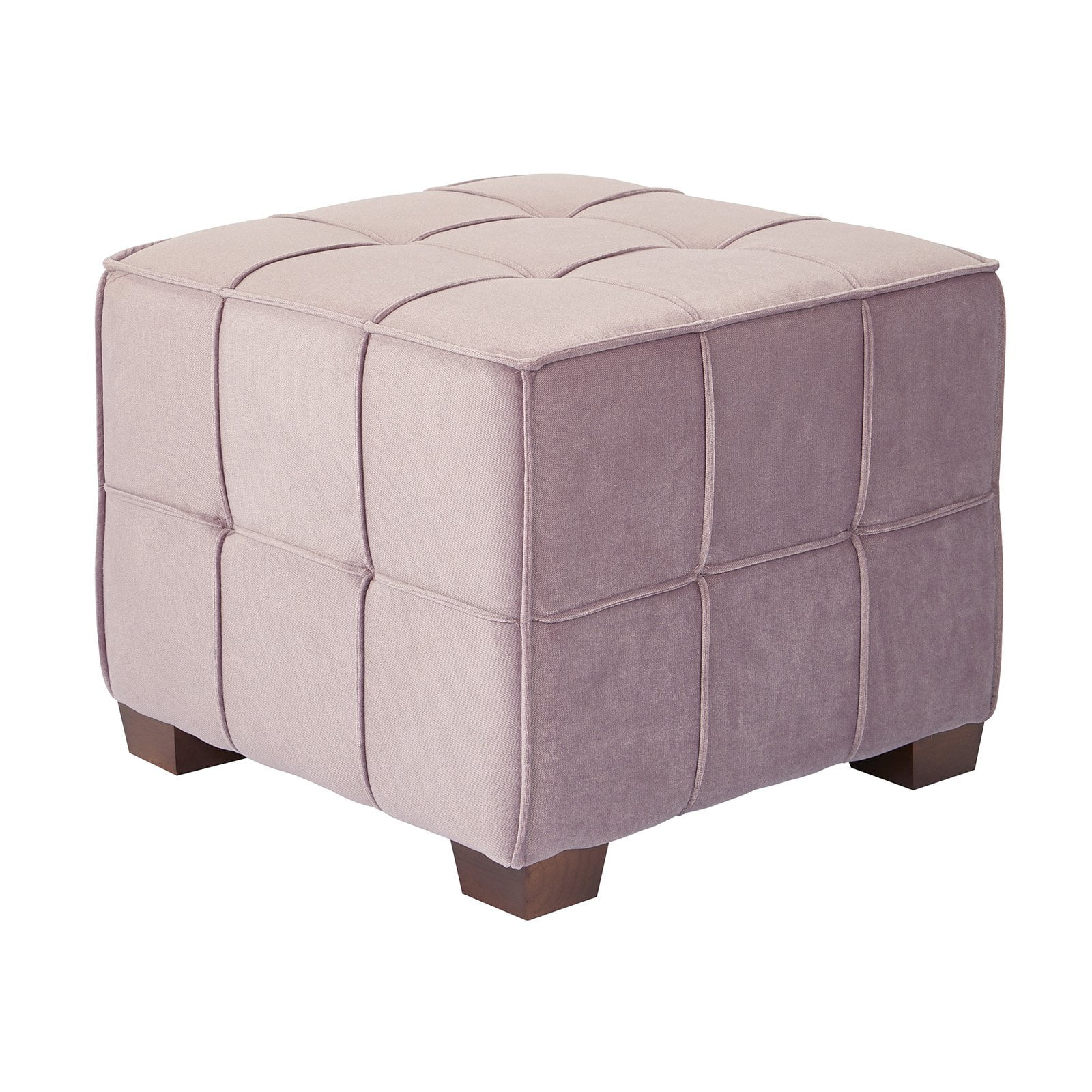 OSP Home Furnishings Sheldon Tufted Ottoman in Lavender Fabric with ...