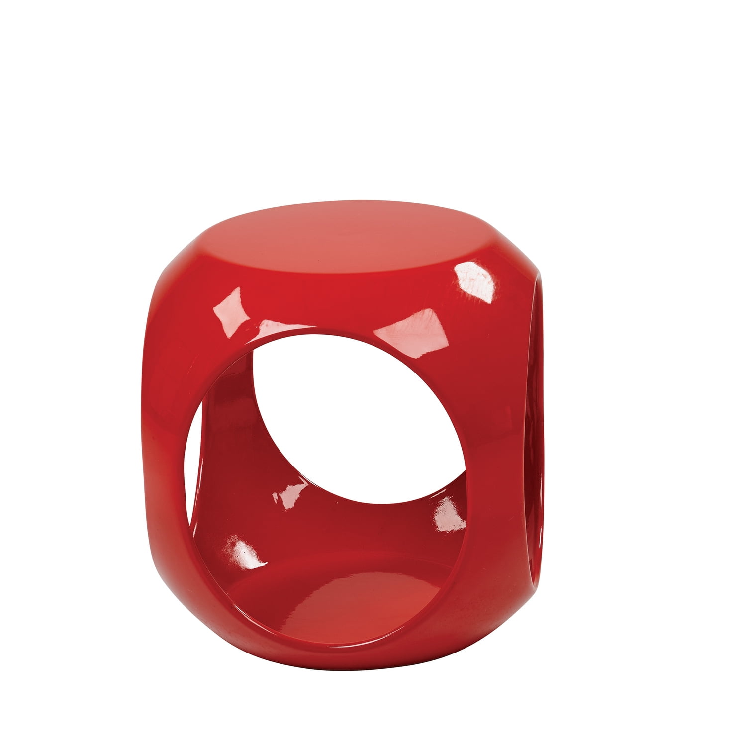 OSP Home Furnishings Slick Accent Table with High Gloss Red Finish ...