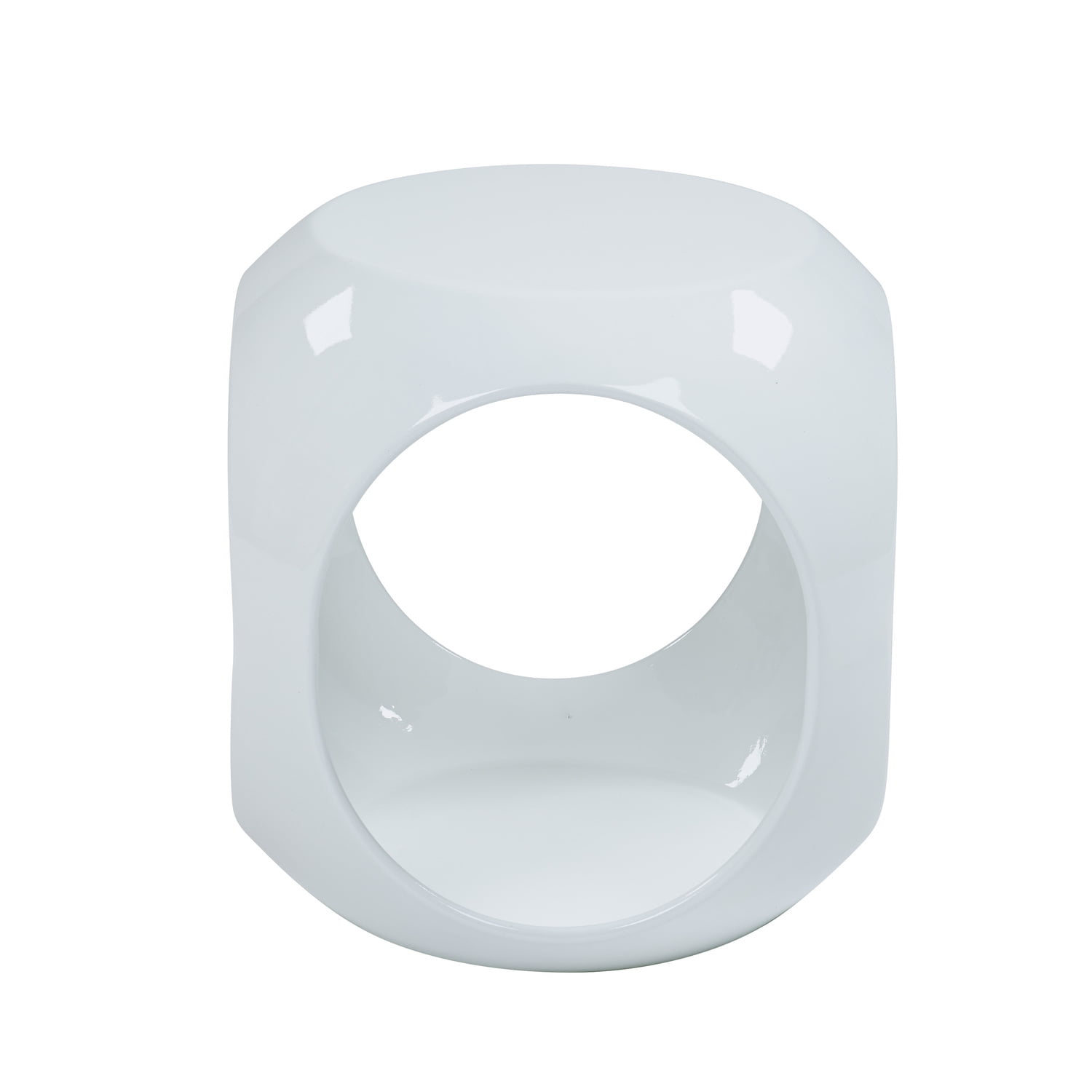 OSP Home Furnishings Slick Accent Table with High Gloss White Finish ...