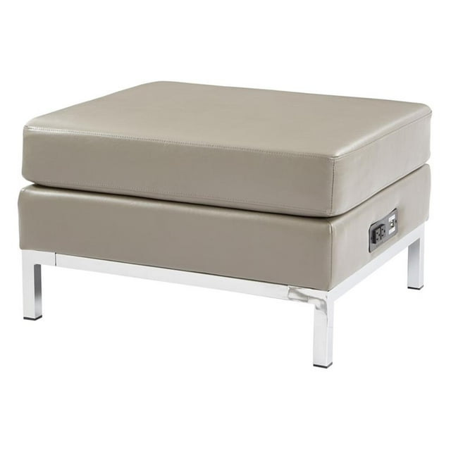 OSP Home Furnishings Smoke AC/USB Charging Ottoman - Walmart.com