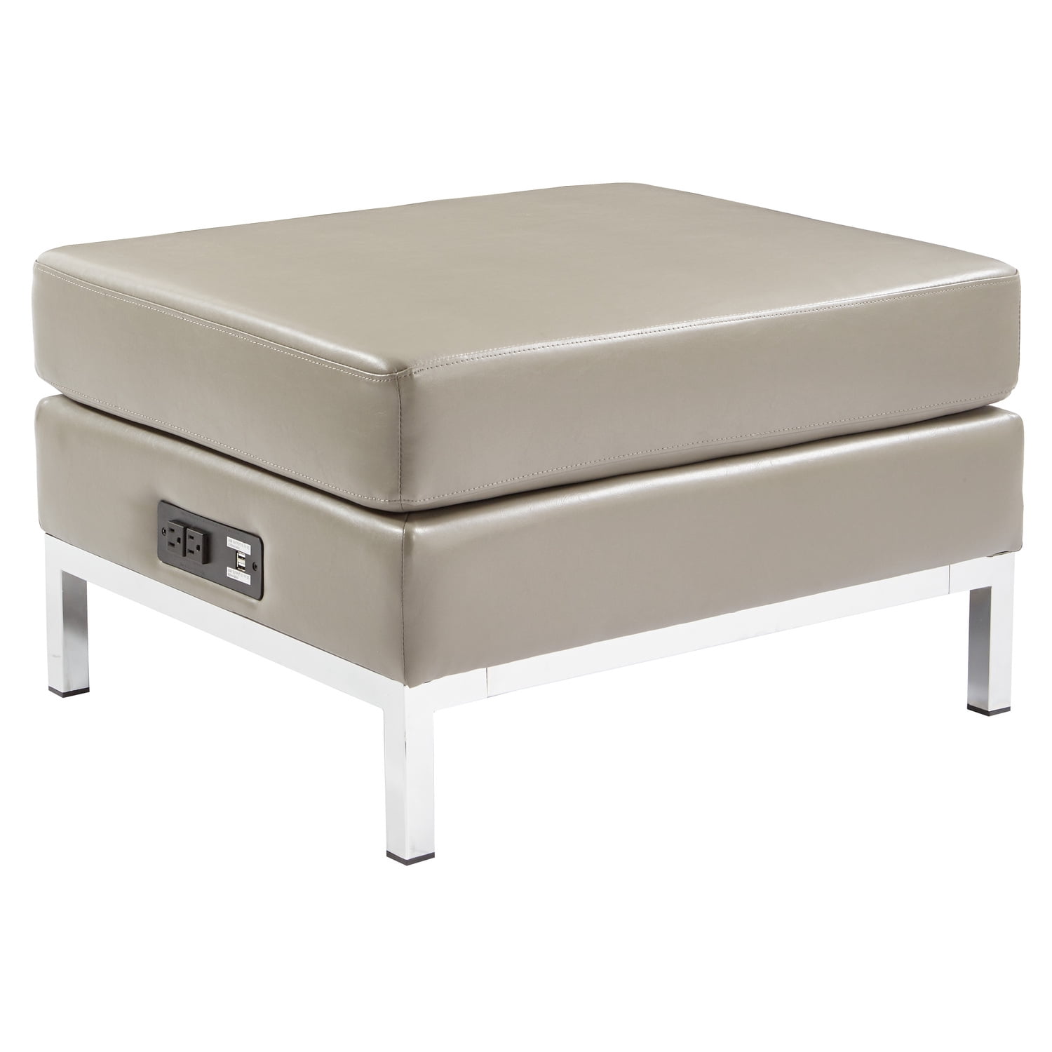 OSP Home Furnishings Smoke AC/USB Charging Ottoman - Walmart.com