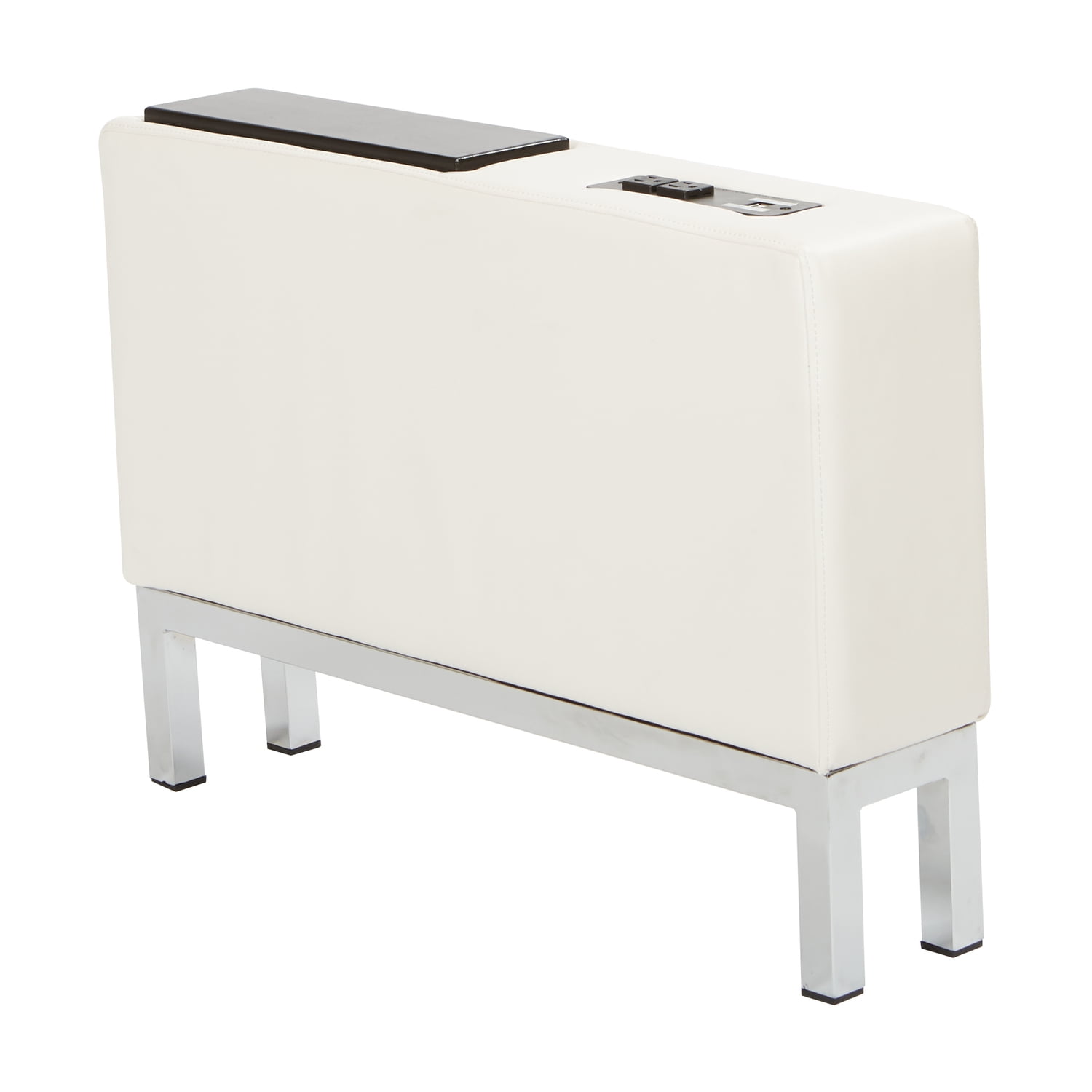 OSP Home Furnishings Wallstreet White Faux Leather Center Console with ...