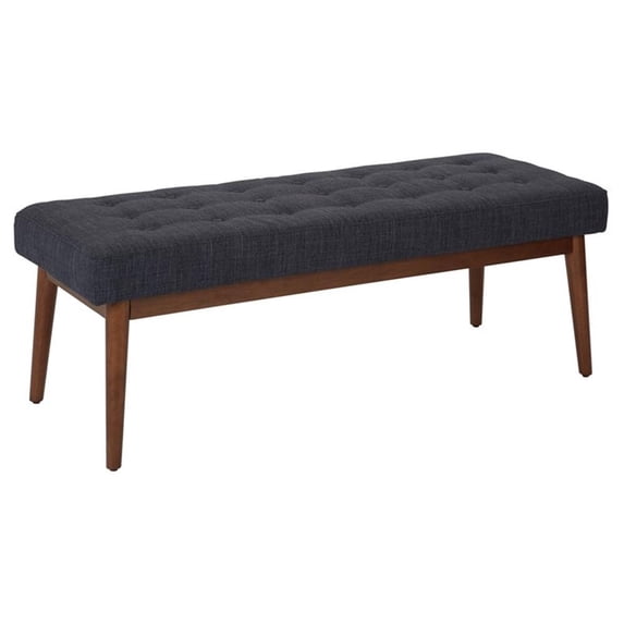 OSP Home Furnishings West Park Bench in Navy Fabric with Coffee ...