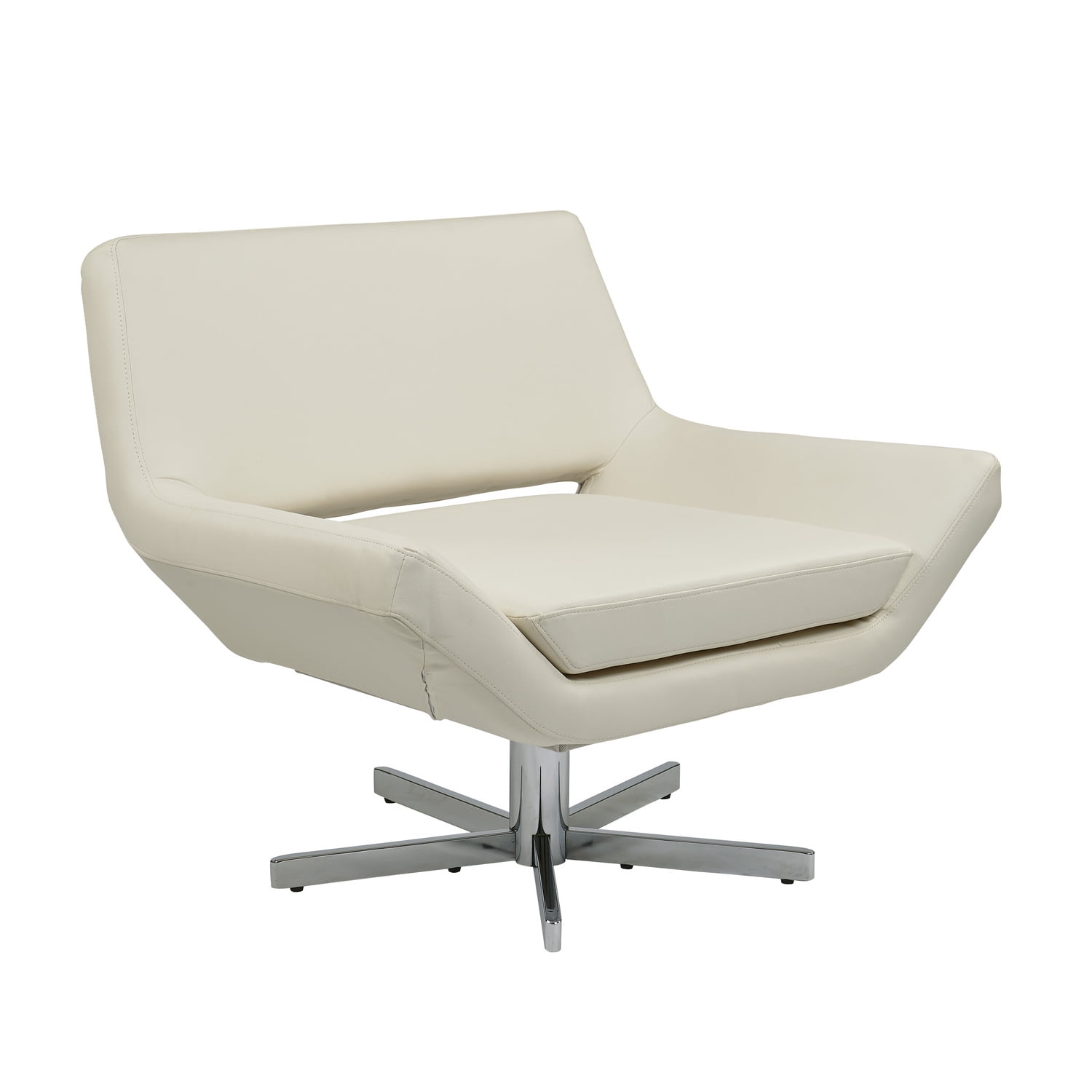 OSP Home Furnishings White Faux Leather 40" Wide Yield Chair - Walmart.com