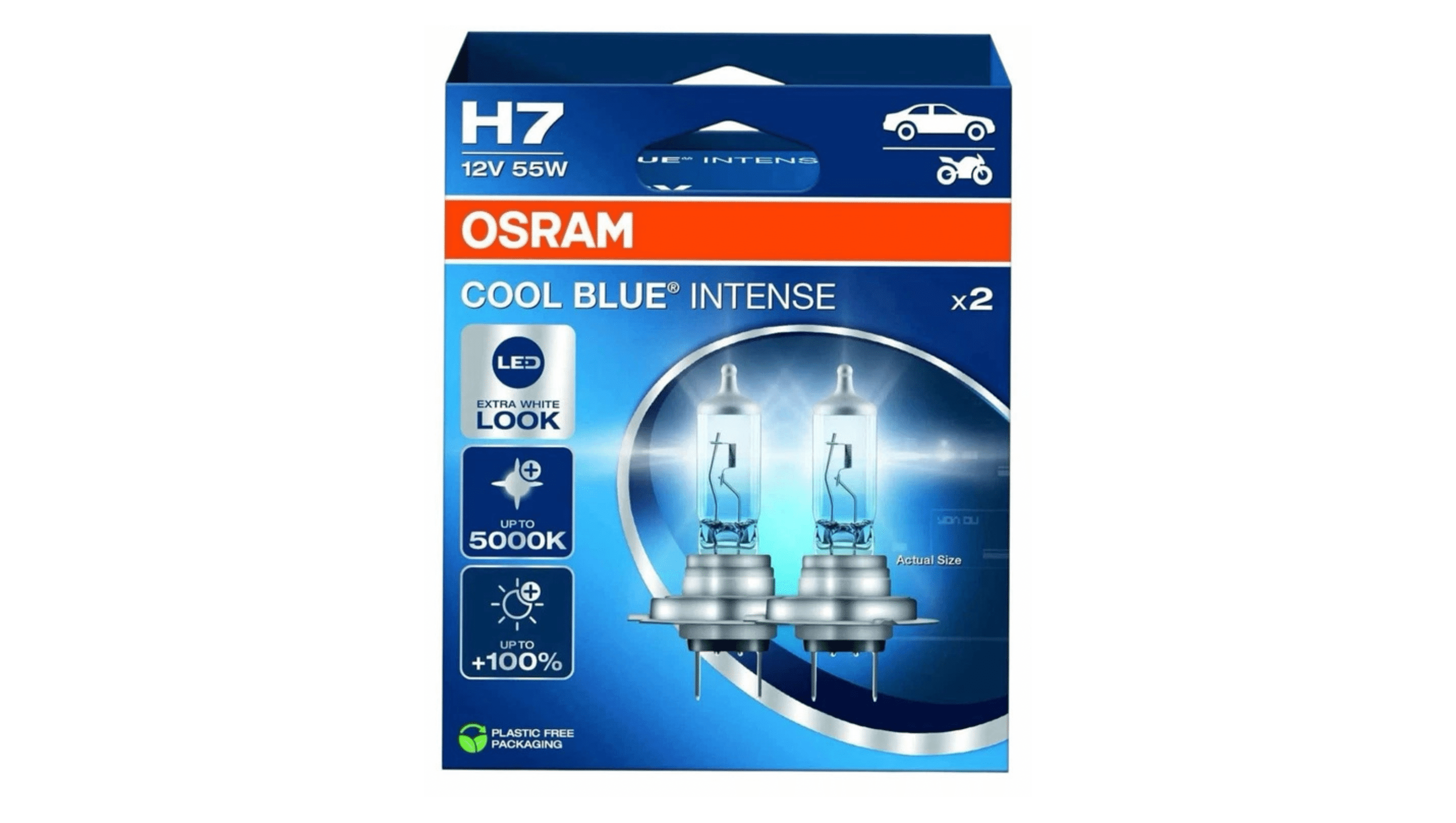 OSRAM Cool Blue Intense Next Gen H7 Headlight Bulbs (2 Pack) 64210CBN-2HB up to 5000K - Walmart.com