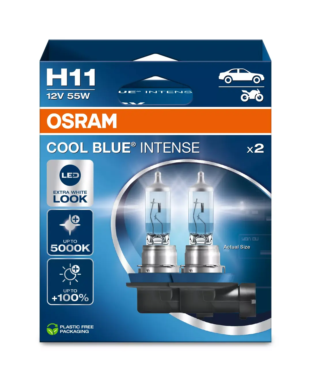 OSRAM H11 Cool Blue Intense (NEXT GEN) 55W 12V 2 pcs PGJ 19-2 64211CBN ...