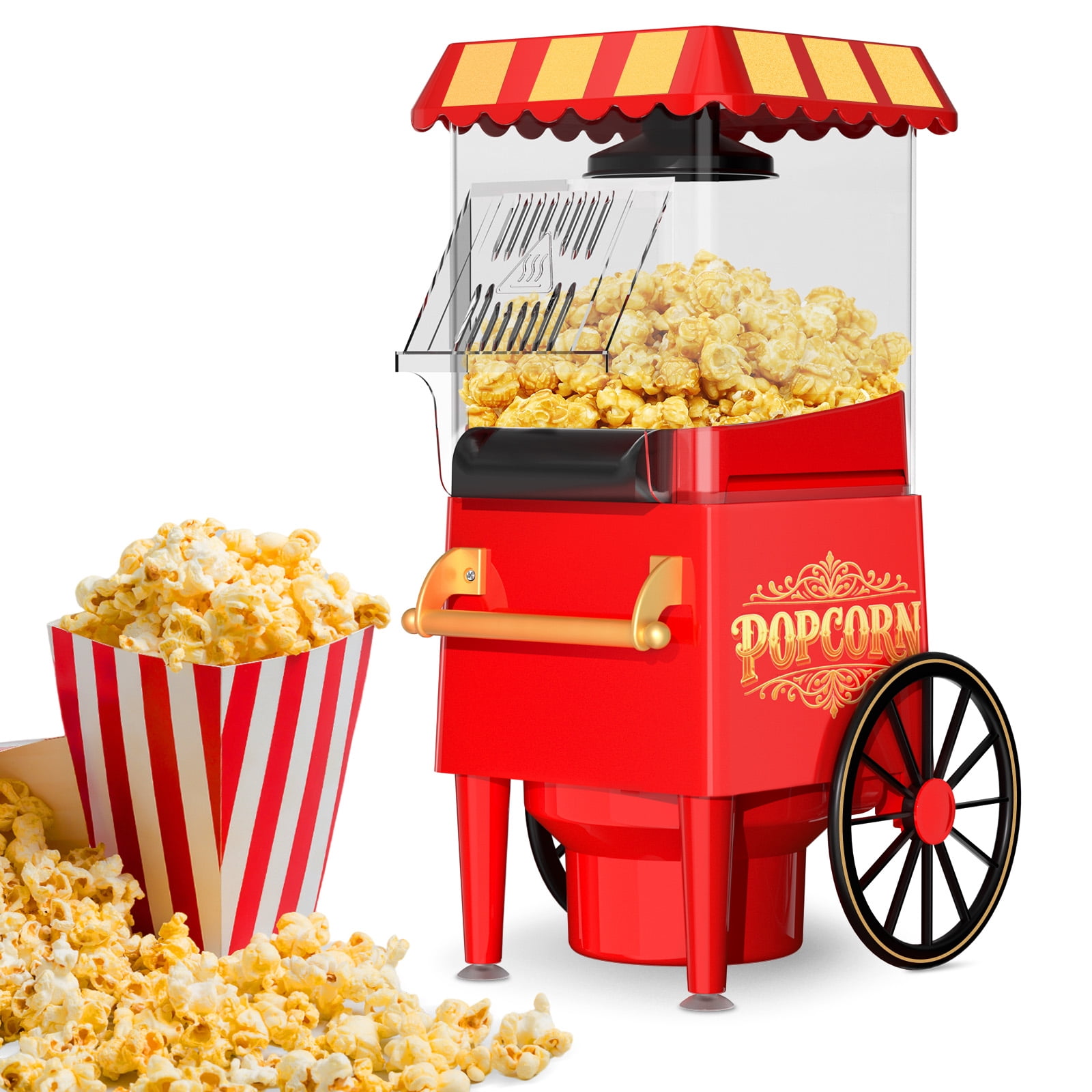 OSTBA 1200W Hot Air Popcorn Maker, 12 Cups Oil-Free Popcorn Popper with ...