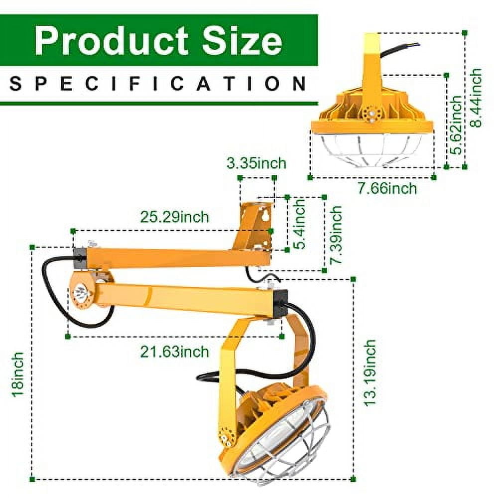 OSTEK 30W LED Loading Dock Lights with Swing Single Folding Arm 4,200LM ...