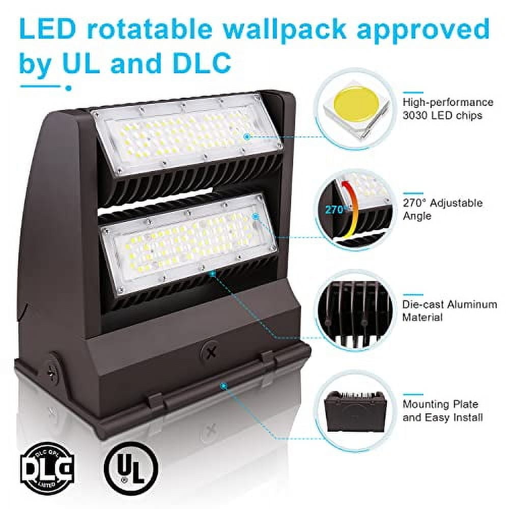OSTEK LED Wall Pack Light 120W Rotatable Adjustable 5000K 16800LM, Outdoor Dimmable Area Wall ...