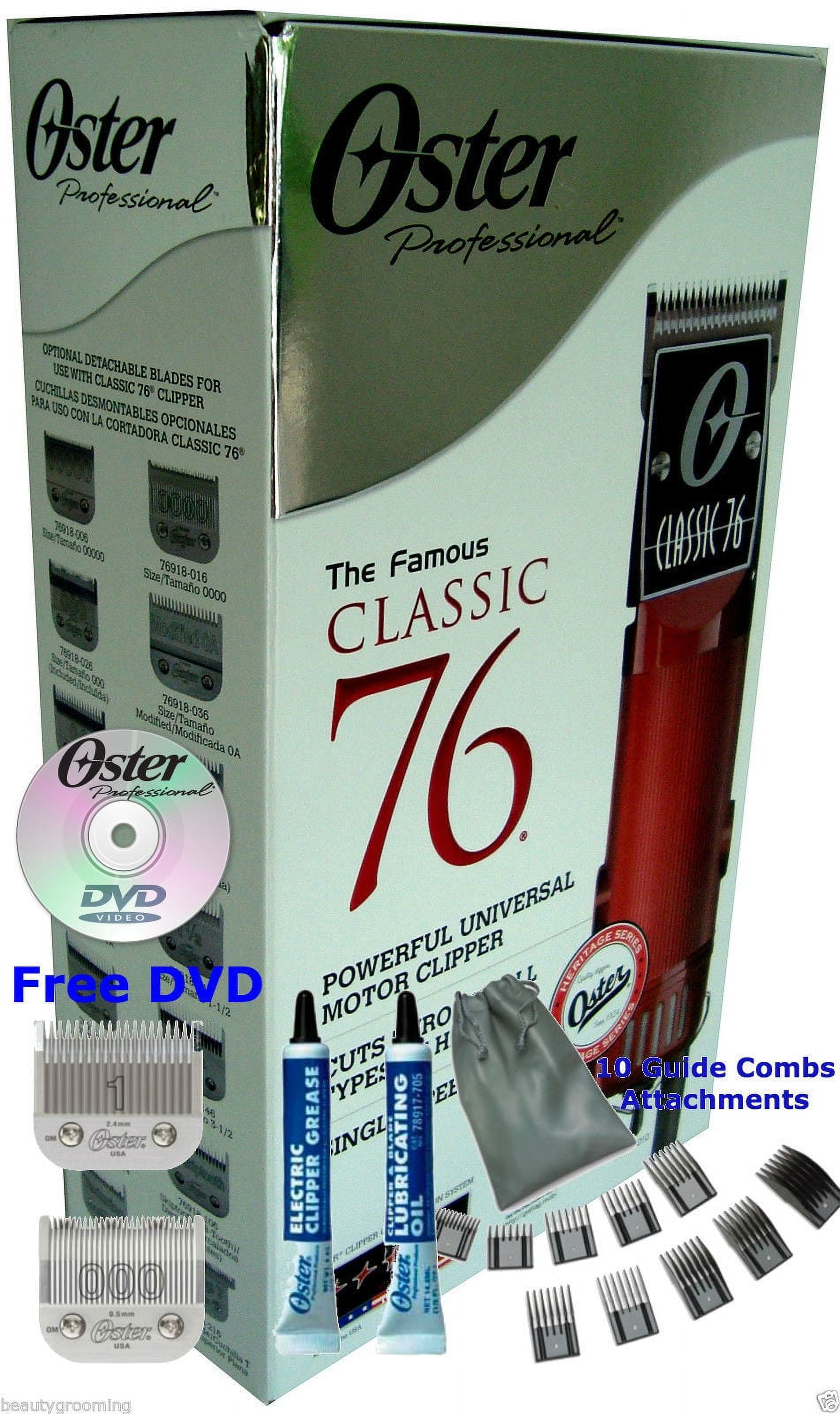 OSTER CLASSIC 76 Professional Hair Clipper + Universal 10 Comb Set + 2 ...