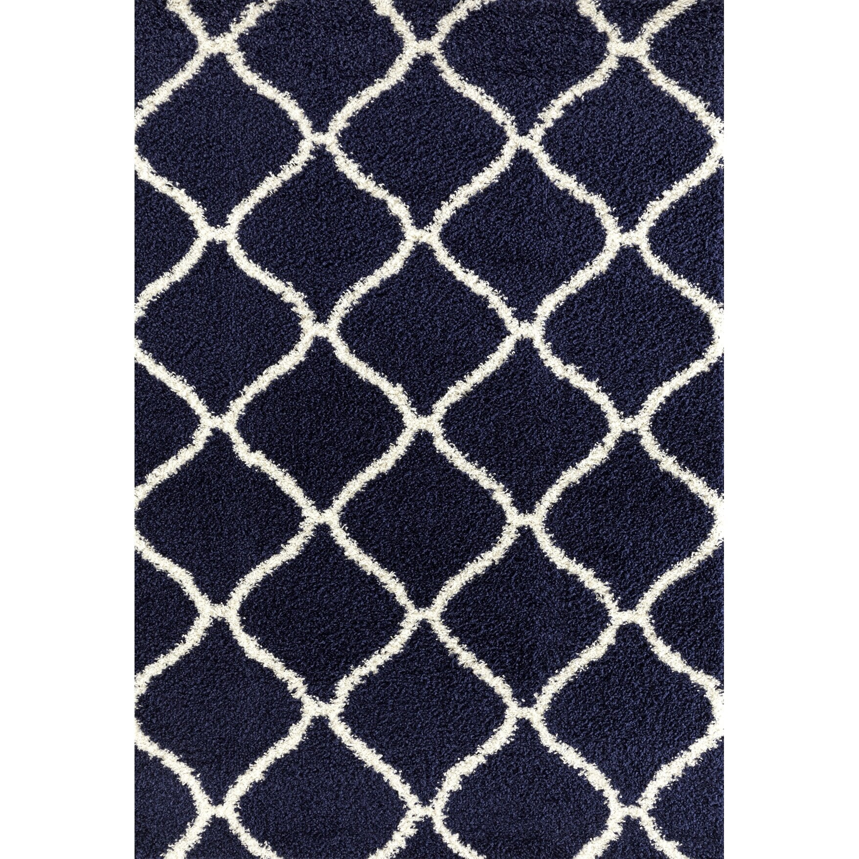 OSTI Porch & Den Trillium Moroccan Geometric Shag Area Rug Navy 3'3" x ...