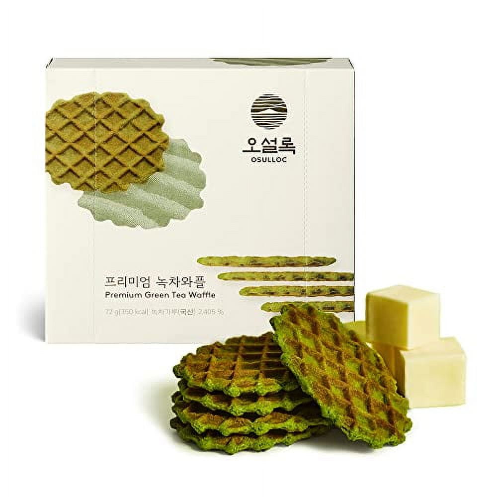 OSULLOC Green Tea Waffles (3.52oz, 100g) | Korean Matcha Flavored ...