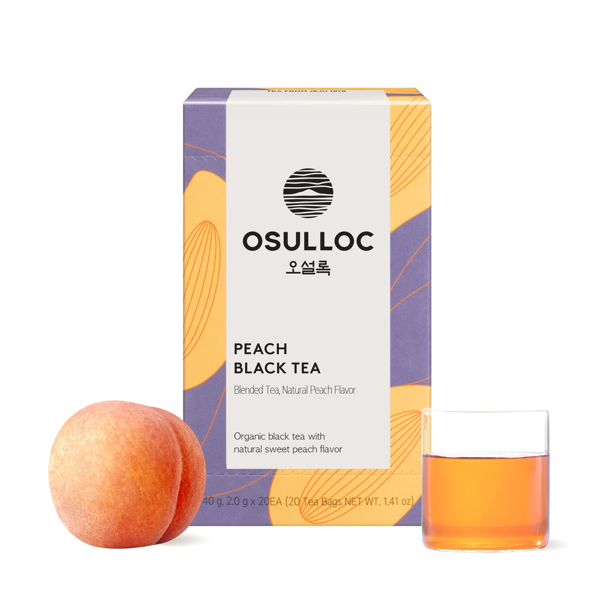 OSULLOC Peach Black Tea (Tropical Mango & Peach Flavor), Fruit tea ...