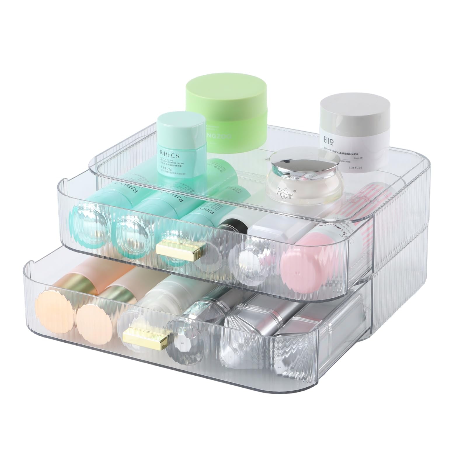 OSteed Makeup Organizer 2 MMF7 Drawers for Vanity, Clear Bathroom ...