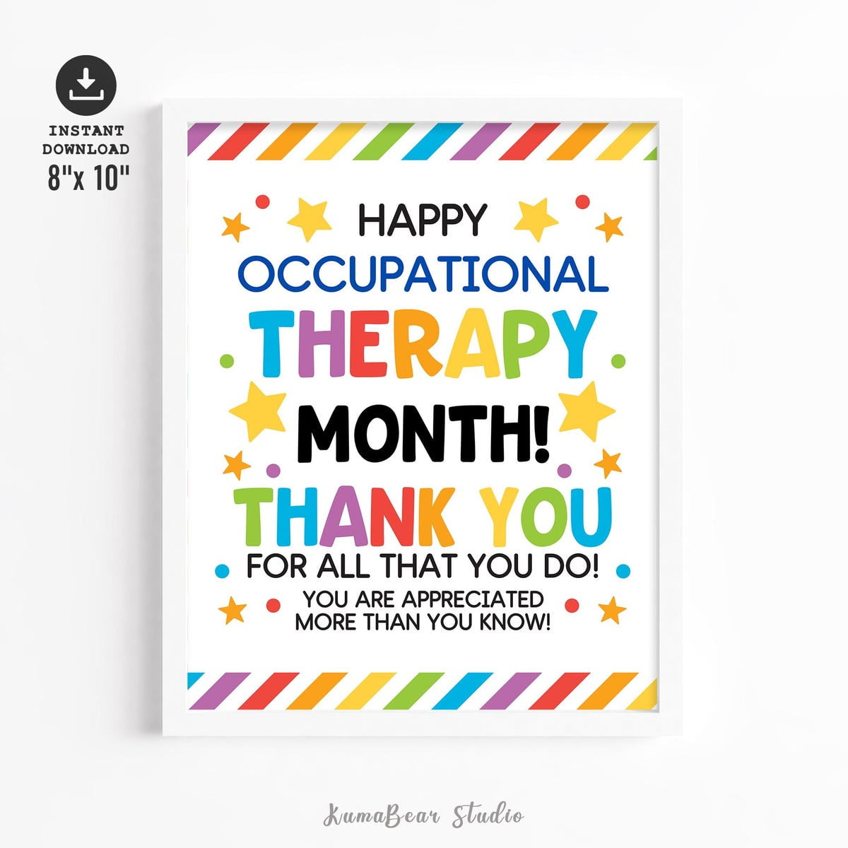 OT Month Sign, Occupational Therapy Month Printable Sign, OT Month ...