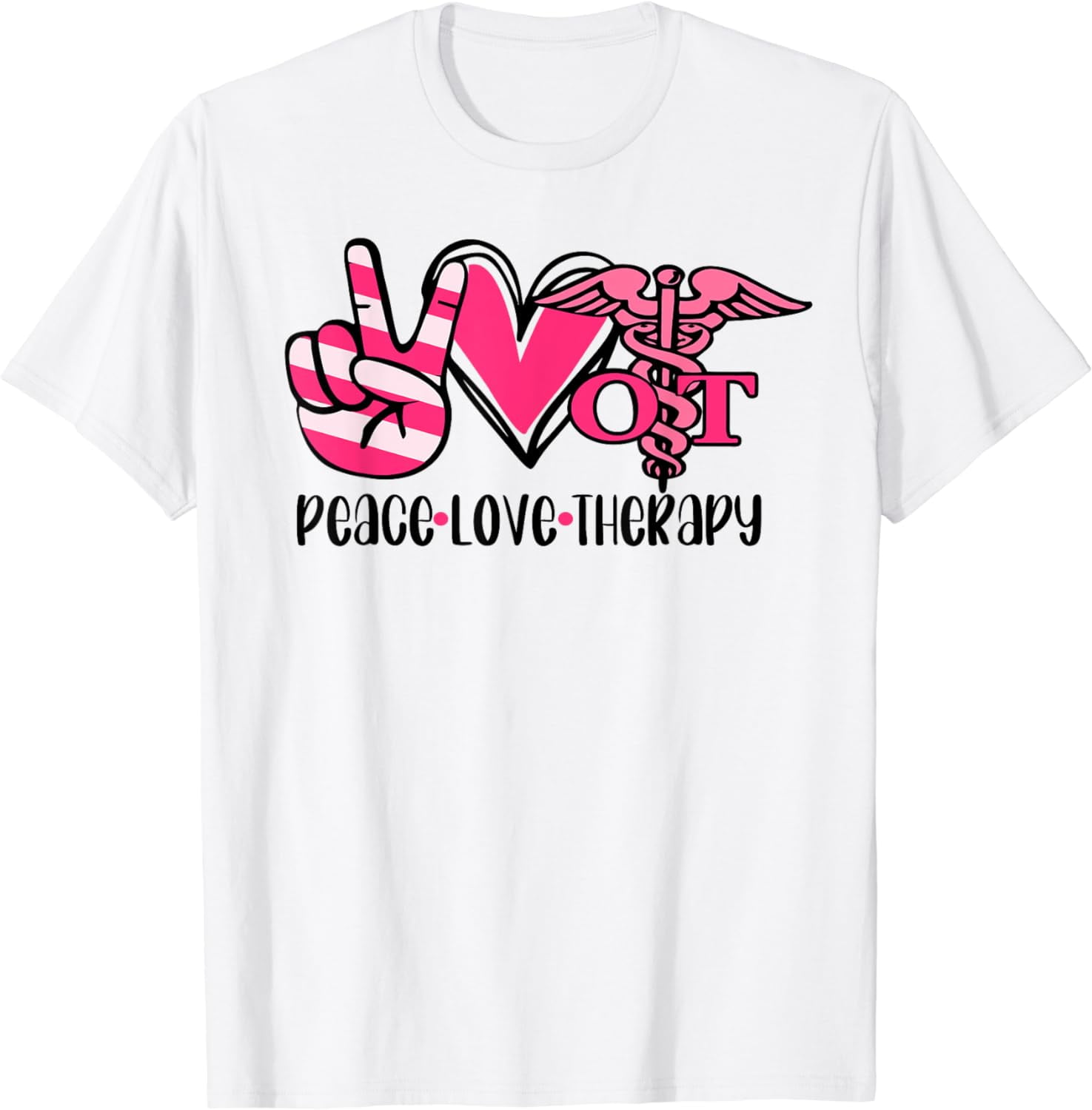 OT Occupational Therapist Peace Love Occupational Therapy T-Shirt ...