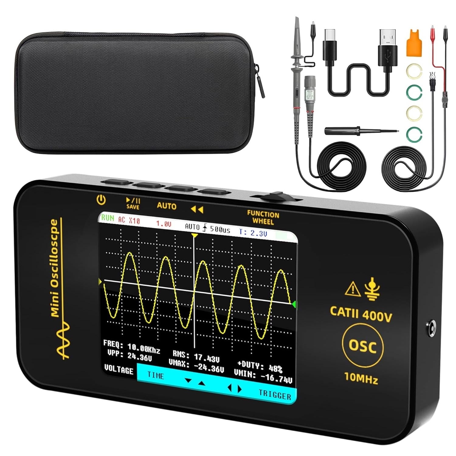 OT3 Handheld Oscilloscope 3.2‘’ TFT Display Portable Digital ...