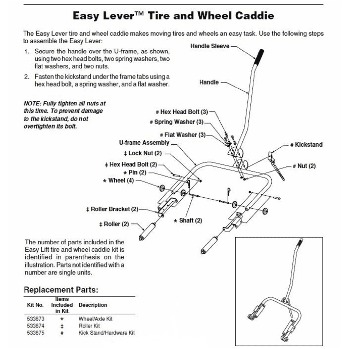 OTC Dolly Wheel Kit, Wheel Axle Kit Max Weight Steel Dolly - Walmart.com