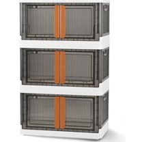 Basicwise "Stackable Plastic Storage Container, Blue Stacking Bins ...