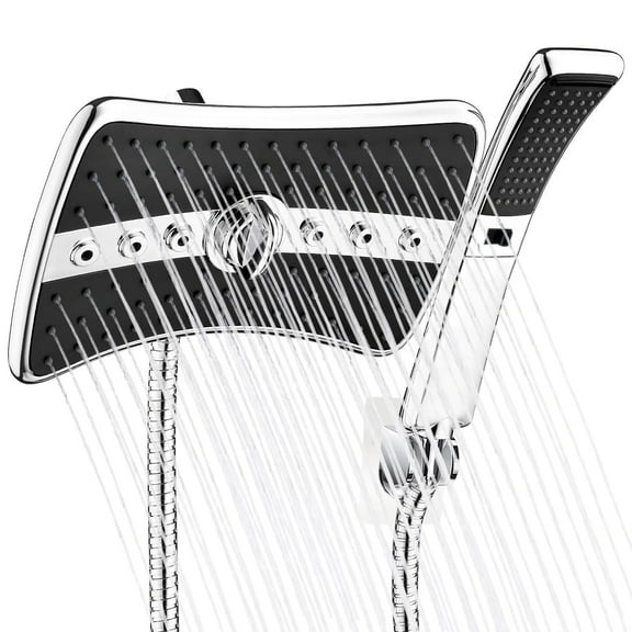BRIGHT SHOWERS High Pressure Dual Shower Head Combo, Handheld ...