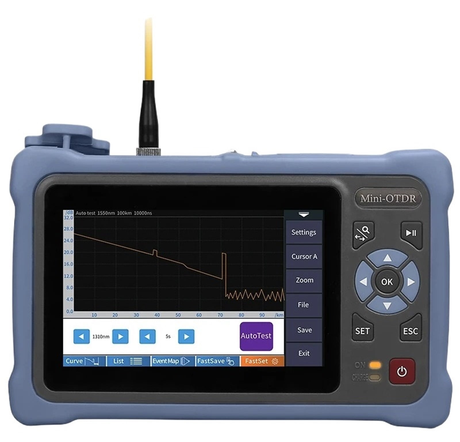 OTDR Fiber Optic Reflectometer, Touch Screen, VFL, OLS, OPM, Event Map ...