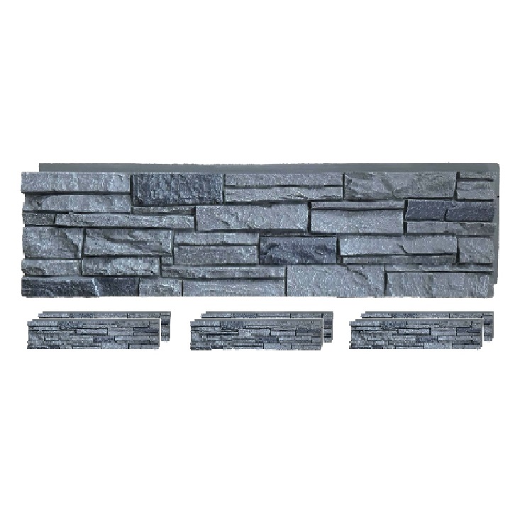 OTECKO 6-Pack Faux Stone Wall Panel 48 in x 13 in x 2 in Ledge Stone ...