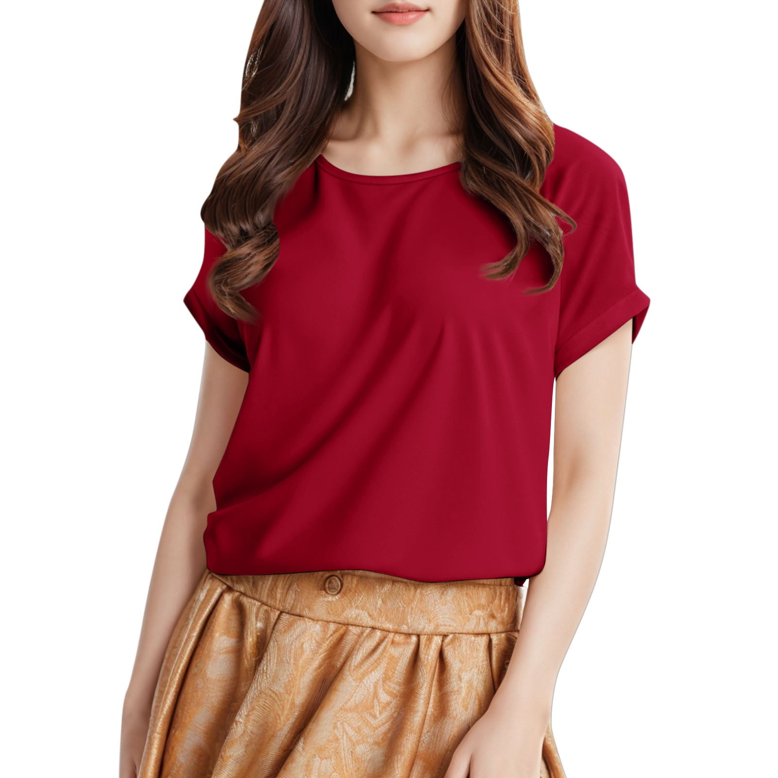 Otemrcloc Outfits For Women Vintage Boat Neck Short Sleeve Shirts For