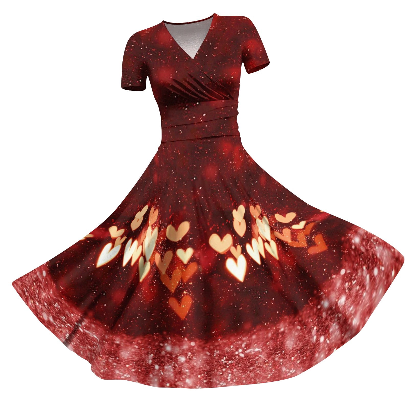OTEMRCLOC Women Cocktail & Party Dress| Women V-Neck Short Sleeve V ...