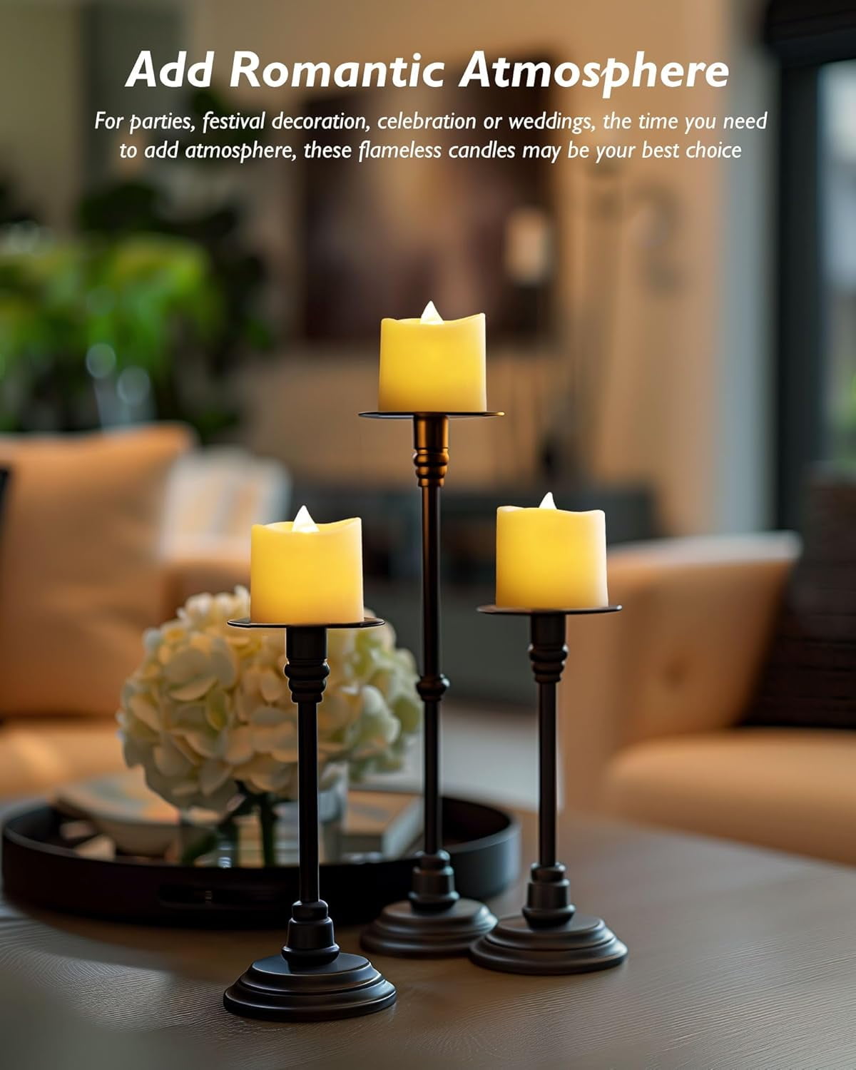 OTGFRF-12Pack Timer Flameless LED Votive Candles, Long Lasting Battery ...