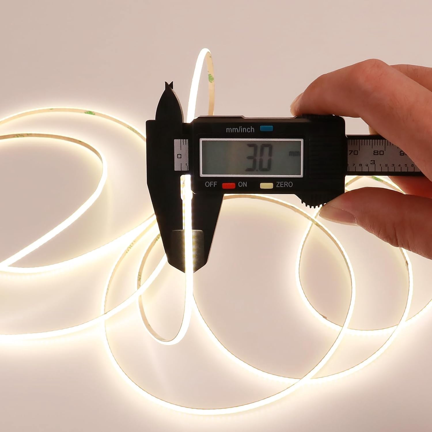 OTGFRF-12V Thin 3mm COB LED Strip 4000K Natural White 16.4ft Bright CRI ...