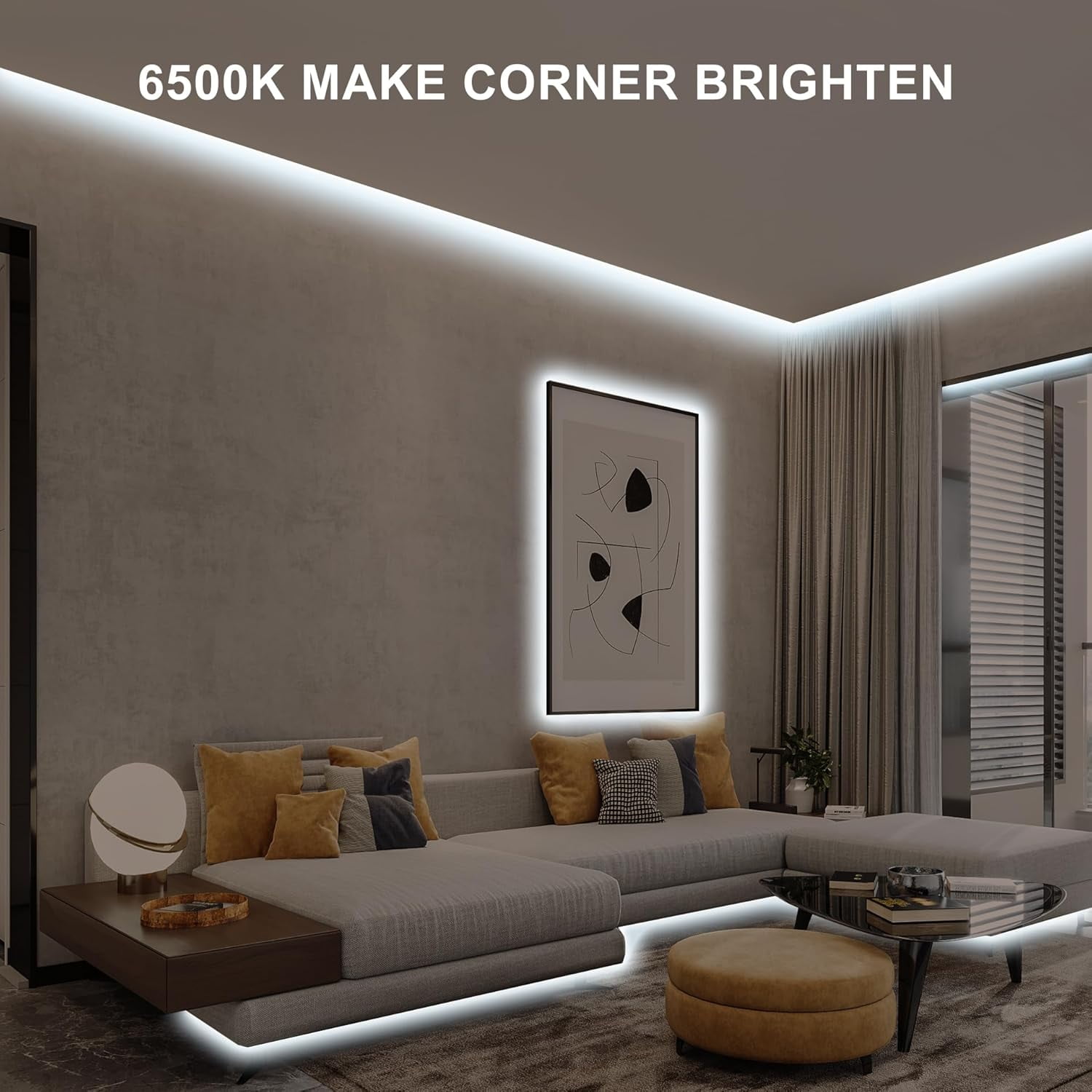 OTGFRF-16.4ft COB Led Strip Light with Remote, 6500K Ra93+ Dimmable ...