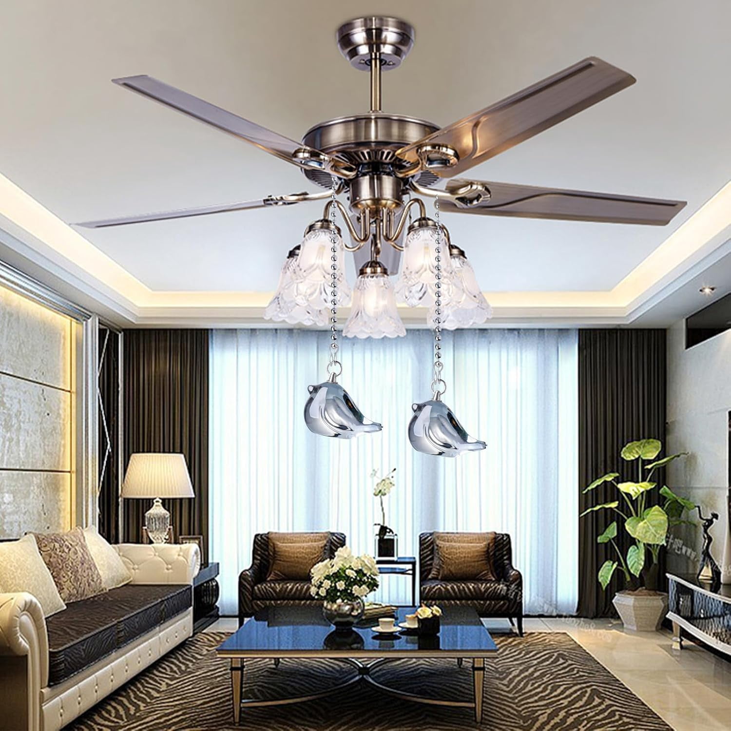 OTGFRF-2 Pack Ceiling Fan Pull Chain, 20 inch Ceiling Pulls Extension ...