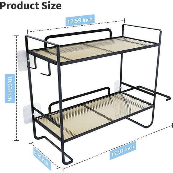 OTGFRF-2-Tier Over Toilet Storage Shelf, Bathroom Organizers, with 2 ...