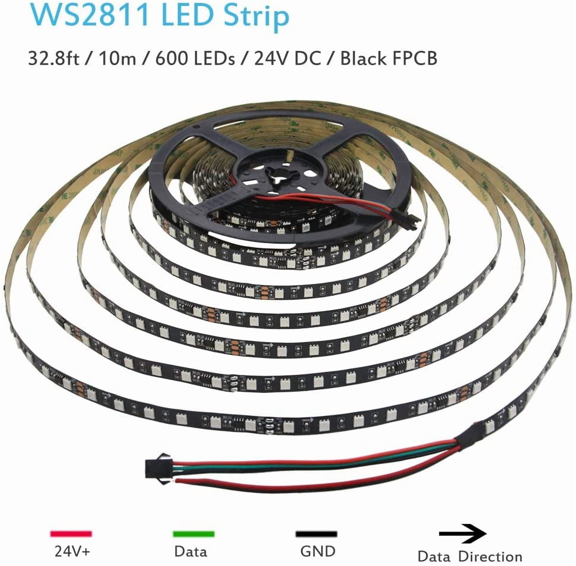 OTGFRF-32.8ft 24V WS2811 Addressable RGB LED Strip Light Programmable ...
