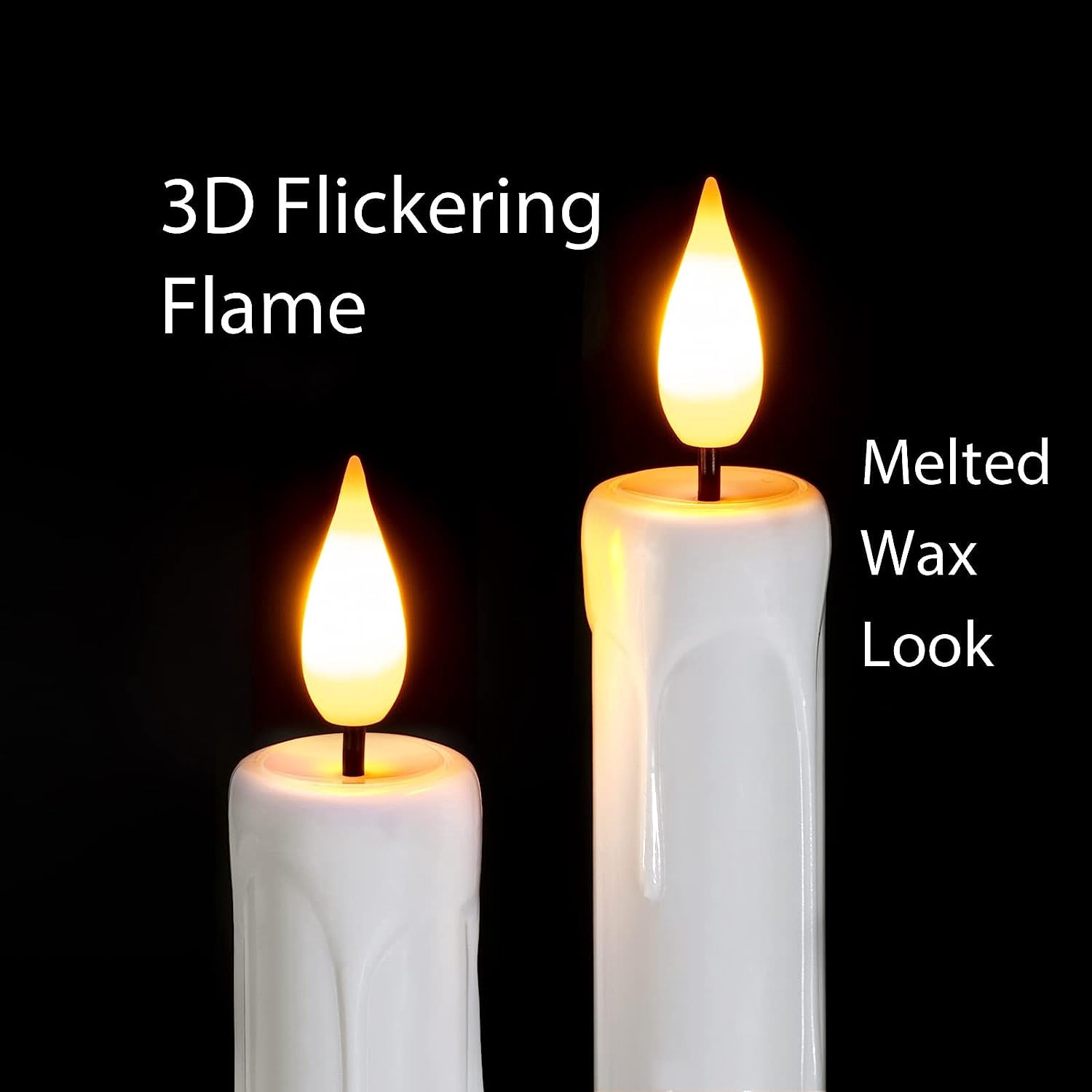 OTGFRF-6 Pcs Flameless Taper Candles with Remote, Timer, Dimmer, 9.6 ...