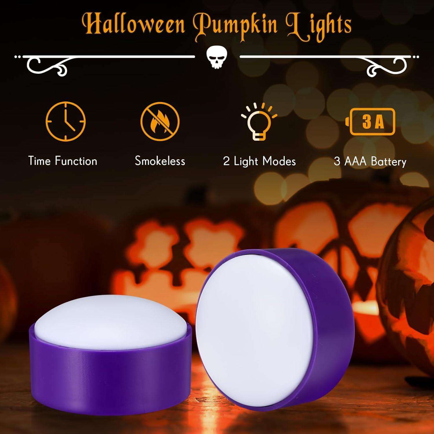 OTGFRF-6 Pieces Thanksgiving Day Pumpkin Lights with Remote and Timer ...