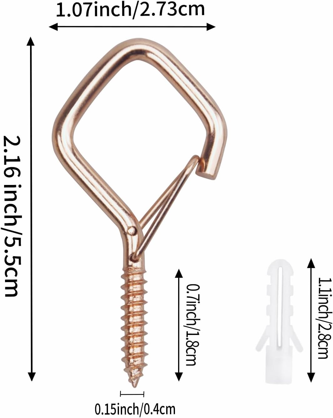 OTGFRF-60 Pcs Rose Gold Eye Hooks Screw Heavy Duty,Ceiling Hooks for ...