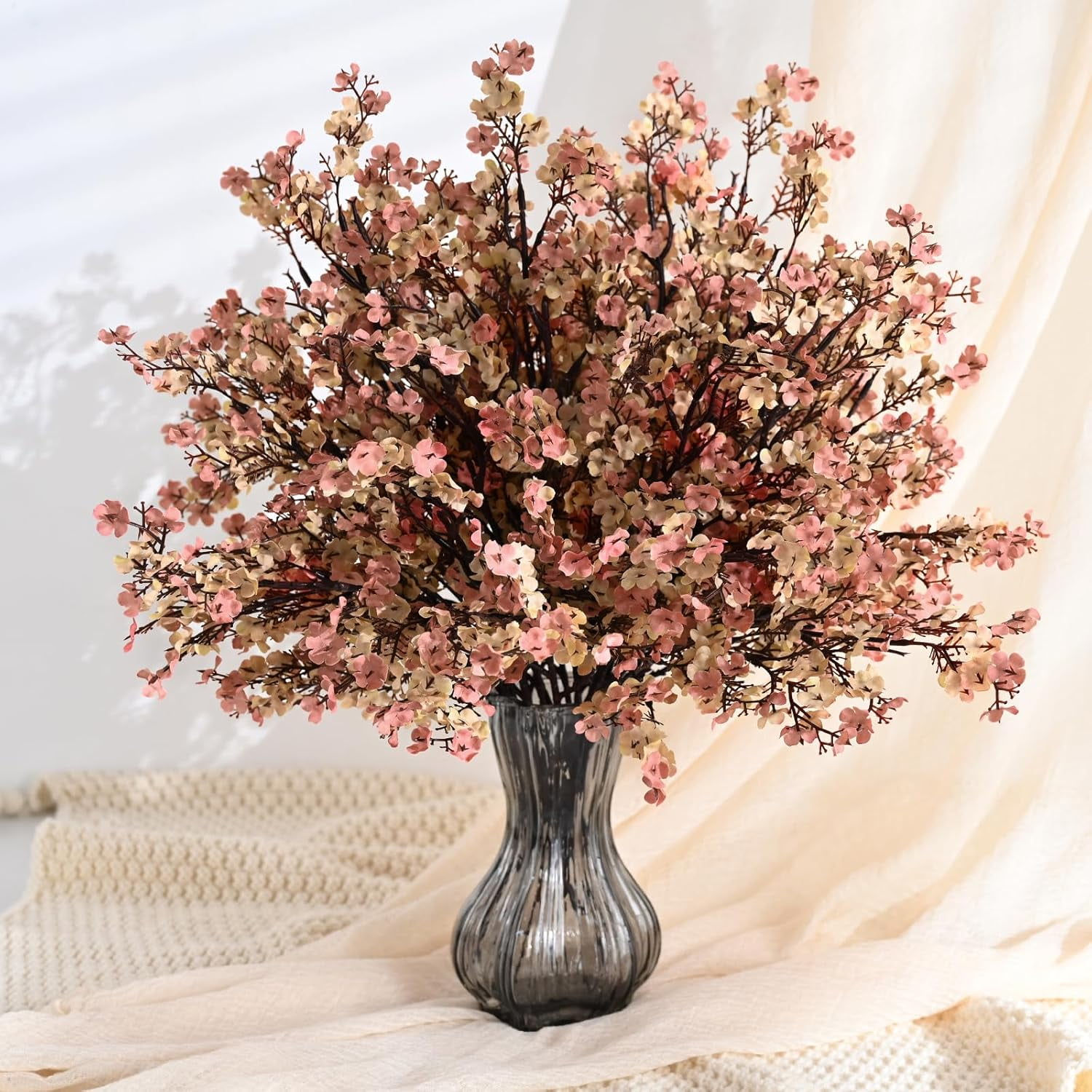 OTGFRF-6Pcs Fake Flowers Babys Breath Silk Artificial Flowers ...