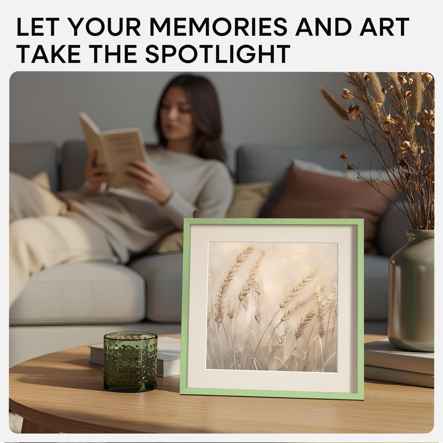 OTGFRF-8x8 Sage Green Frame, High End Metal 8 x 8 Square Picture Frames ...