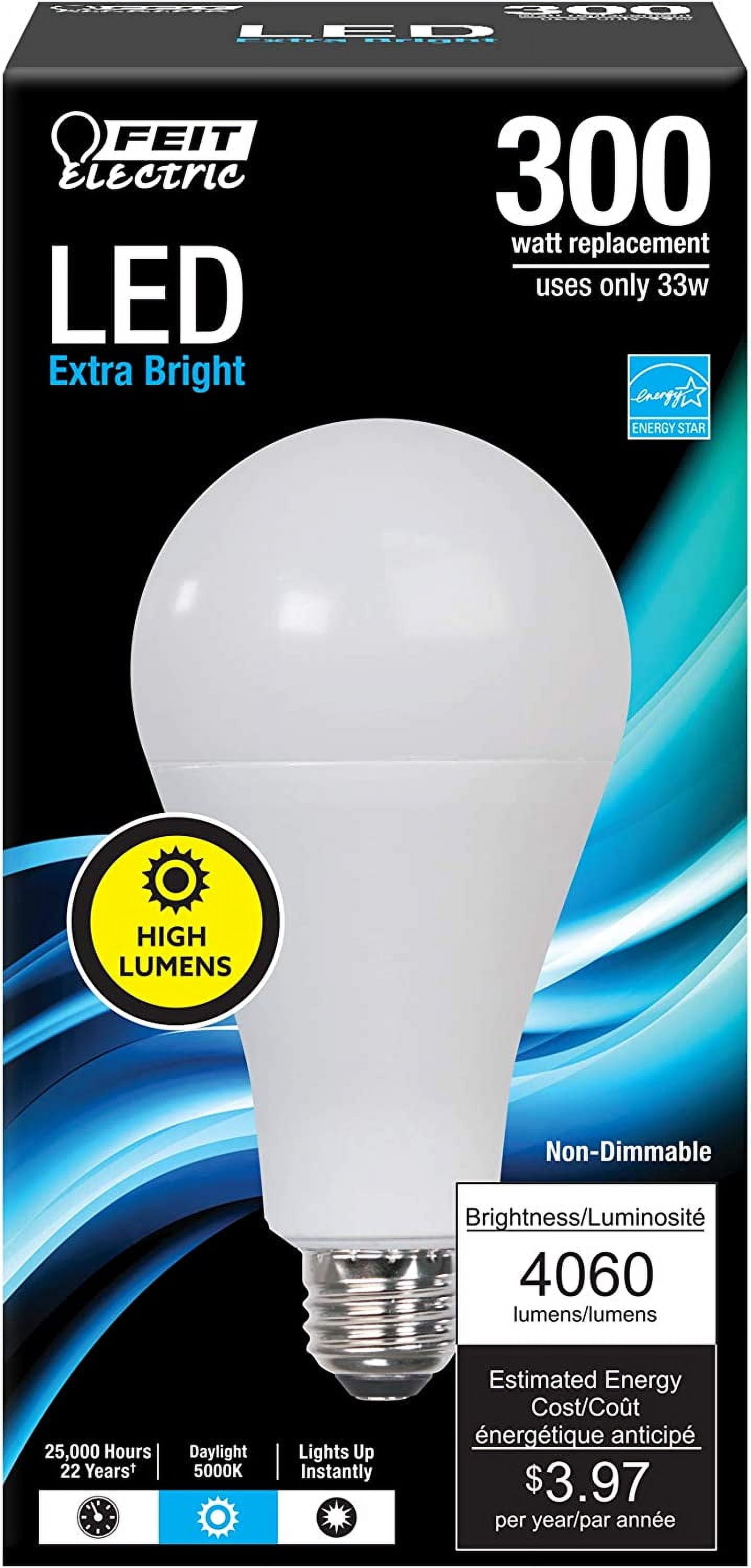OTGFRF-A23 LED Light Bulb, 300W Equivalent, Non-Dimmable, 4060 Lumens ...
