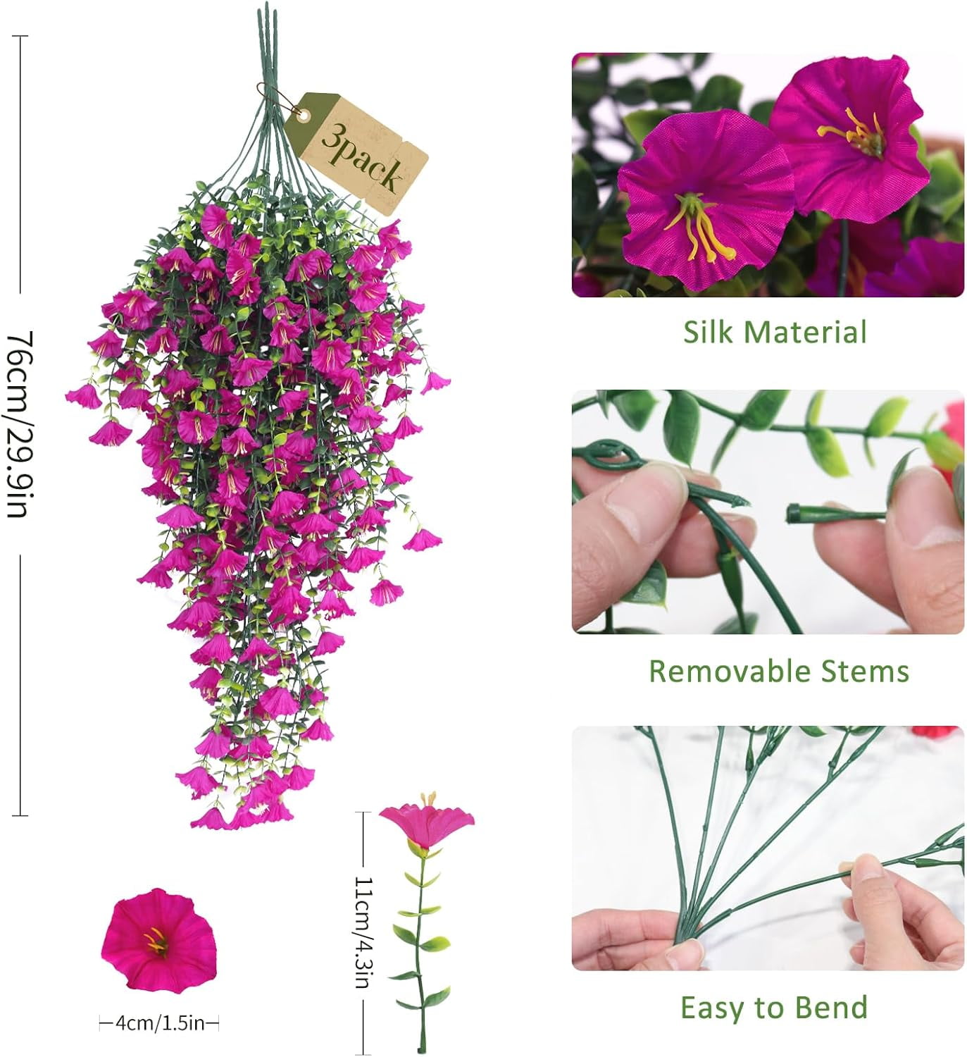 OTGFRF-Artificial Flowers for Outdoors Hanging Planters for Outdoor ...