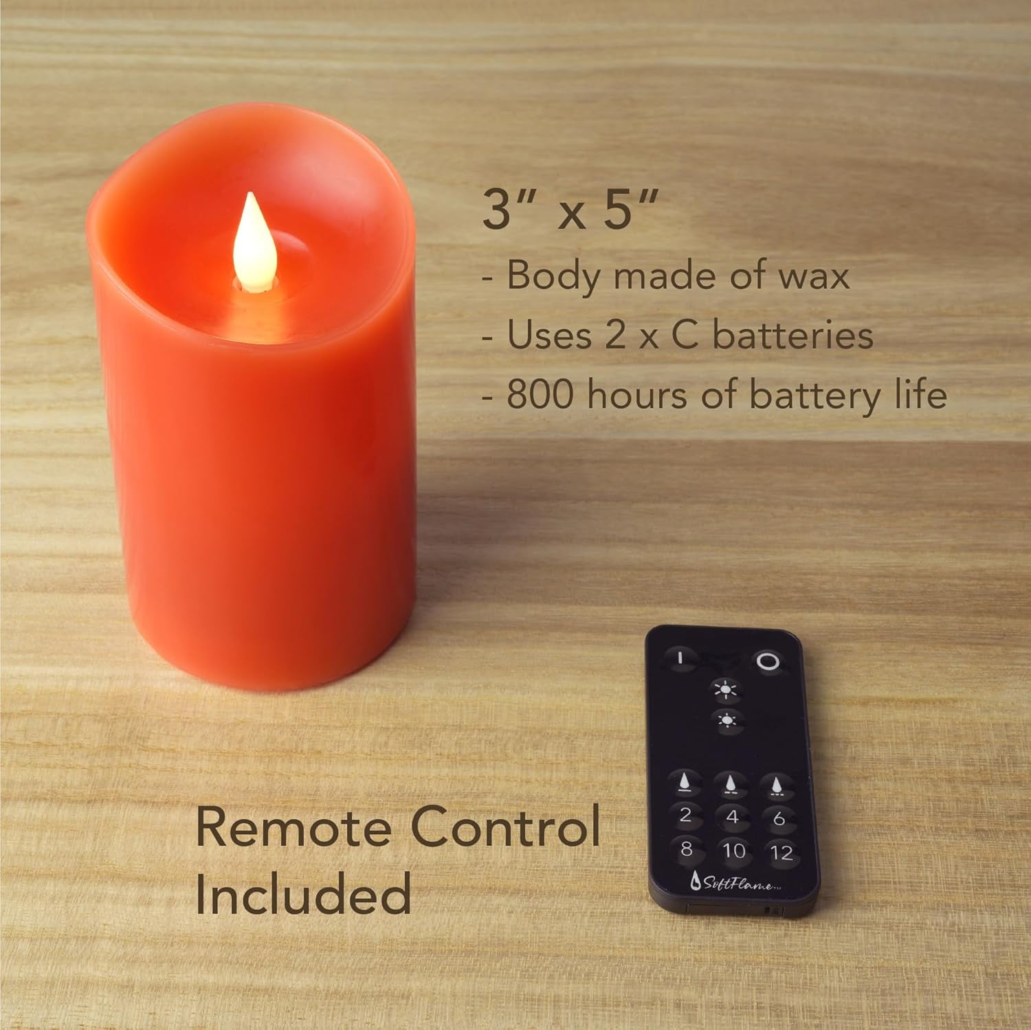 OTGFRF-Christmas Decor Flameless LED Candles with Remote Control, 3"x 5 ...