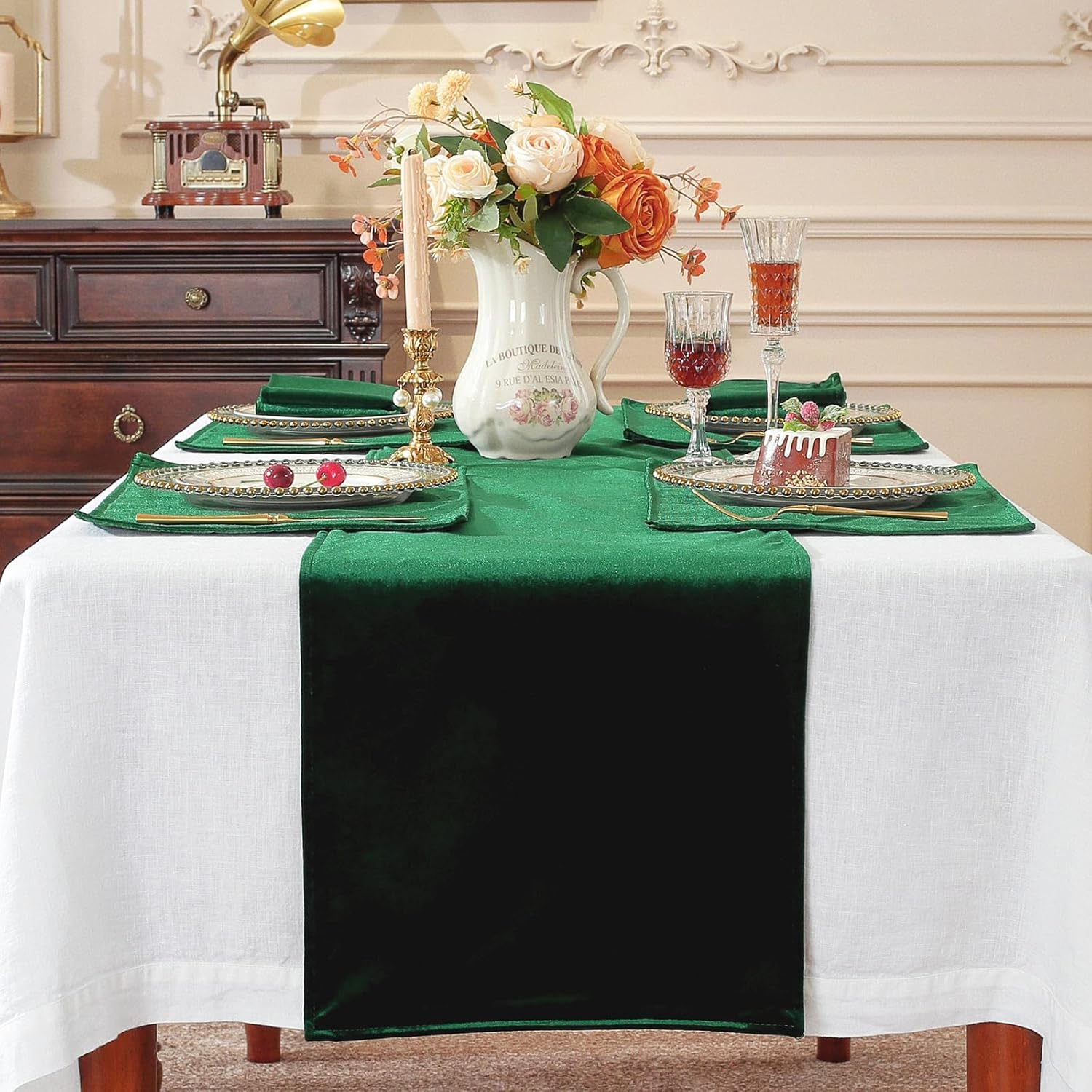 OTGFRF-Christmas Luxurious Velvet Table Runner 14x72 – Elegant Holiday ...