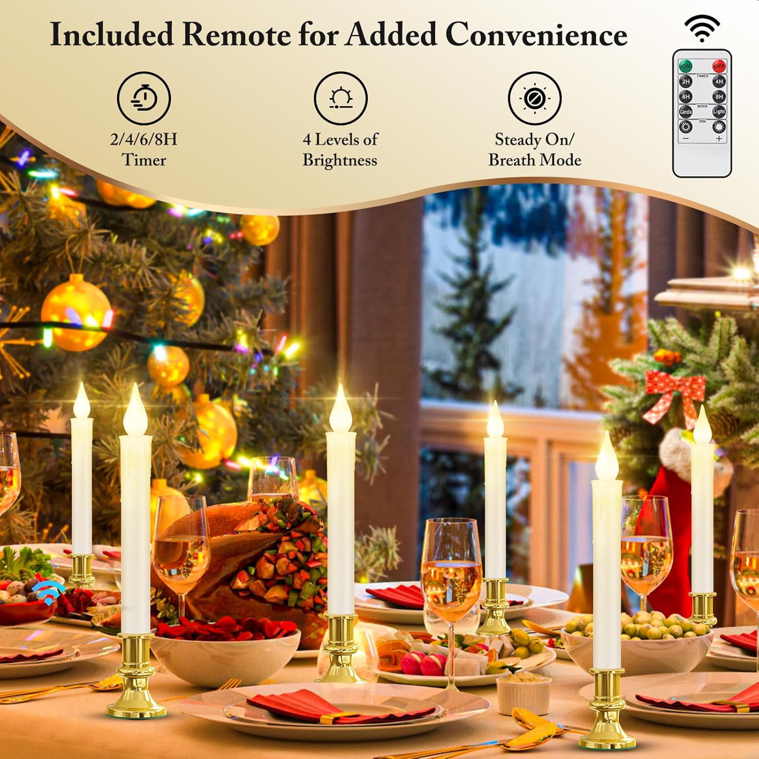 OTGFRF-Christmas Window Candles Battery Operated with Timer Remote ...