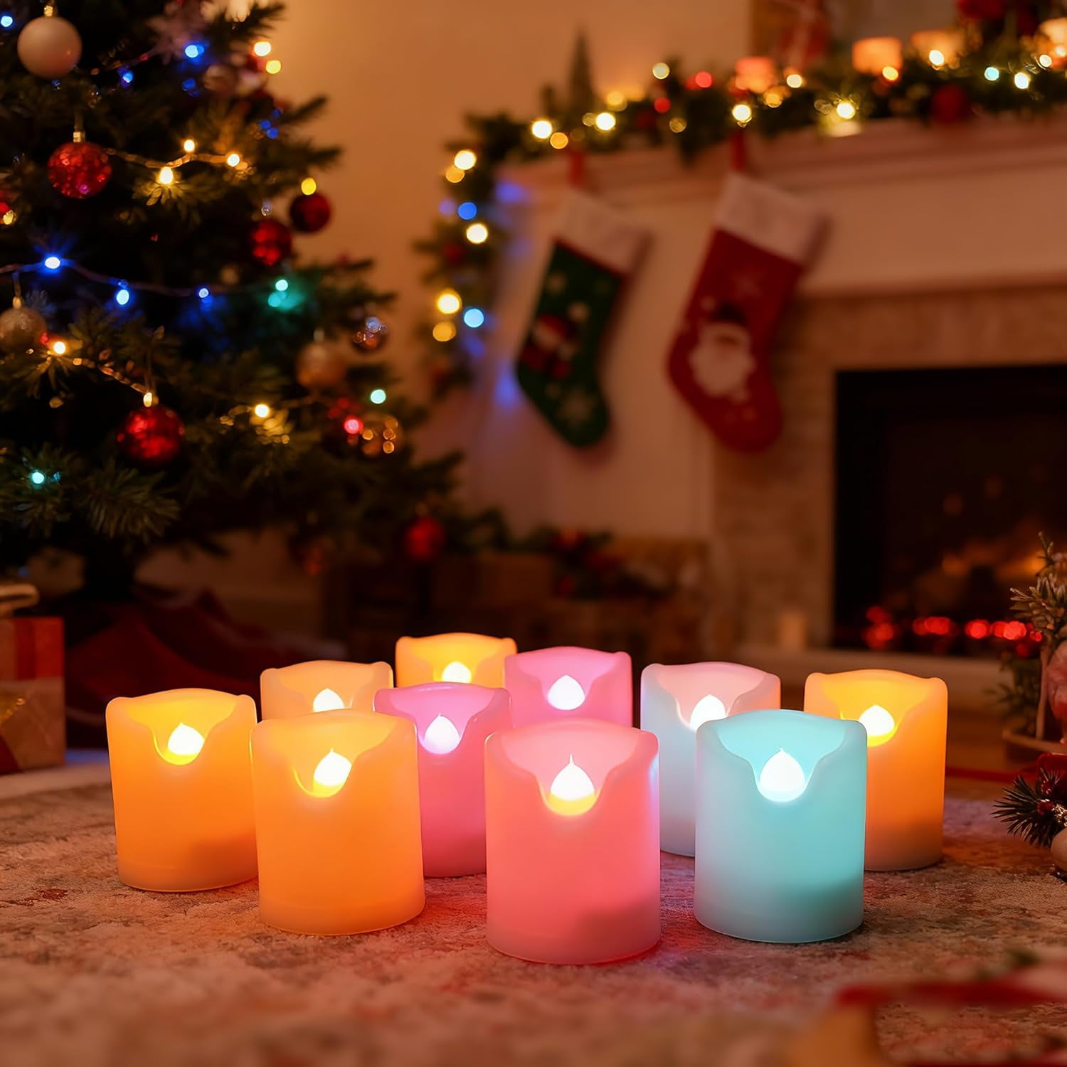 OTGFRF-Color Changing Battery Operated Flameless Votive Candles with ...