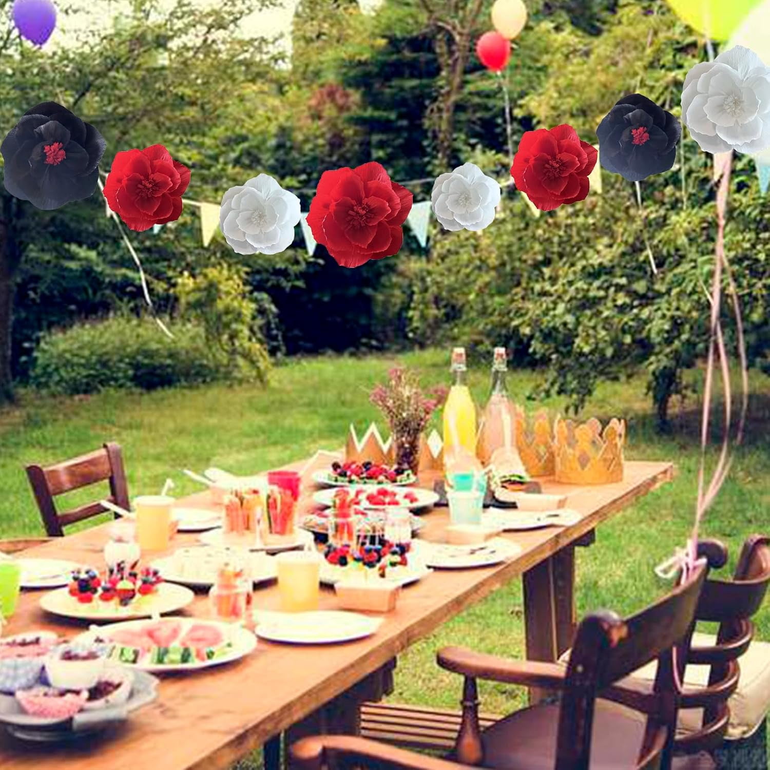 OTGFRF-Crepe Paper Flowers Decoration for Wall Total 9 Pcs, Artificial ...