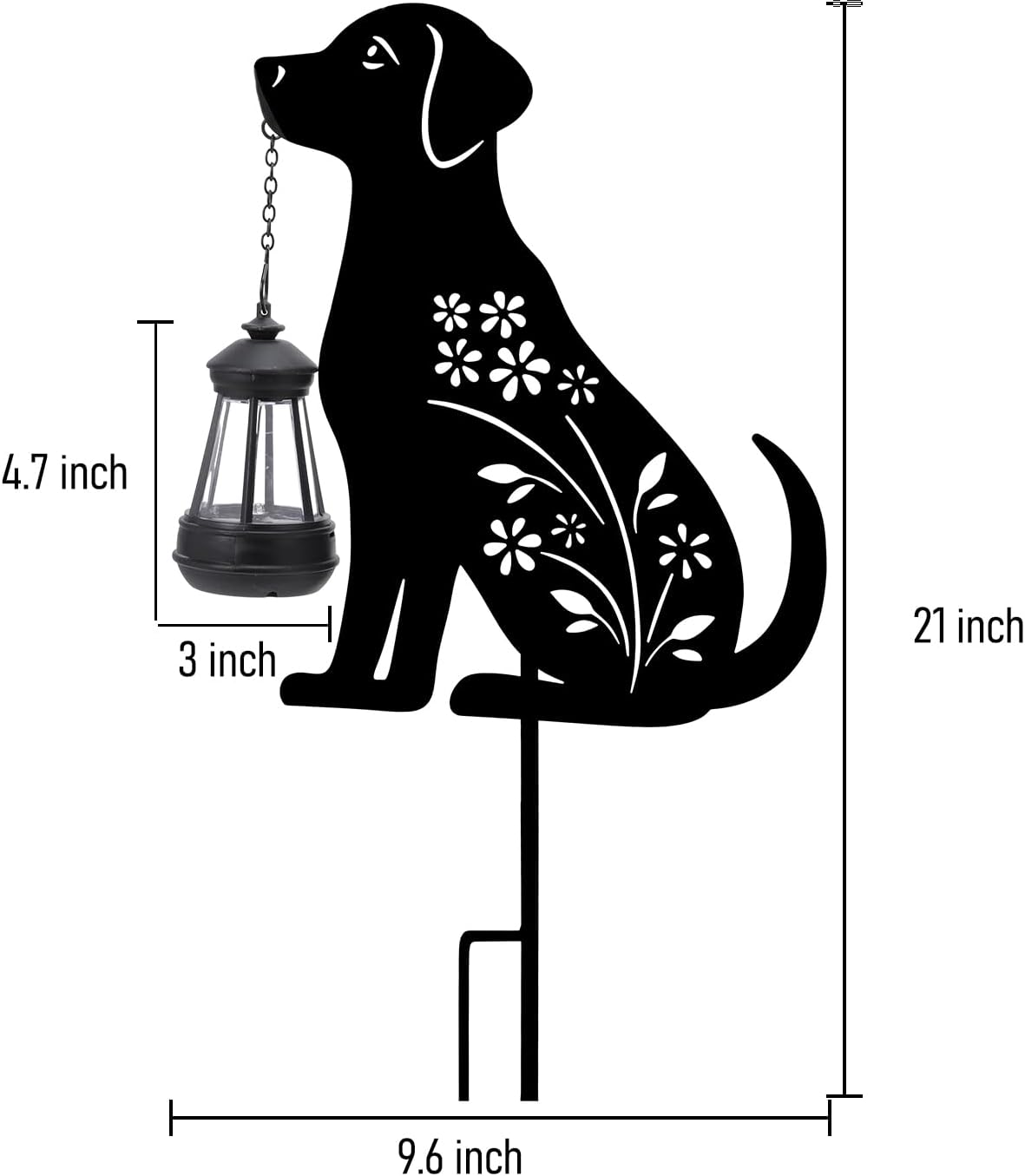 OTGFRF-Dog Solar Light Outdoor Garden Decoration, Waterproof Metal ...