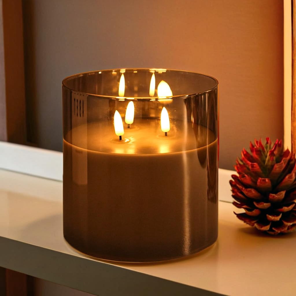 OTGFRF-Extra Large 3 Wick Battery Operated Candle, 6