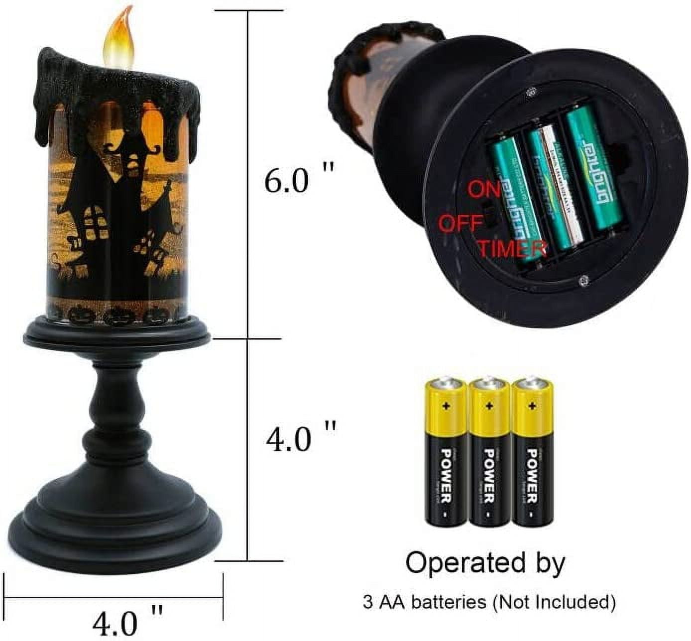 OTGFRF-Halloween Snow Globe Candles Lighted Lamp, Battery Operated ...