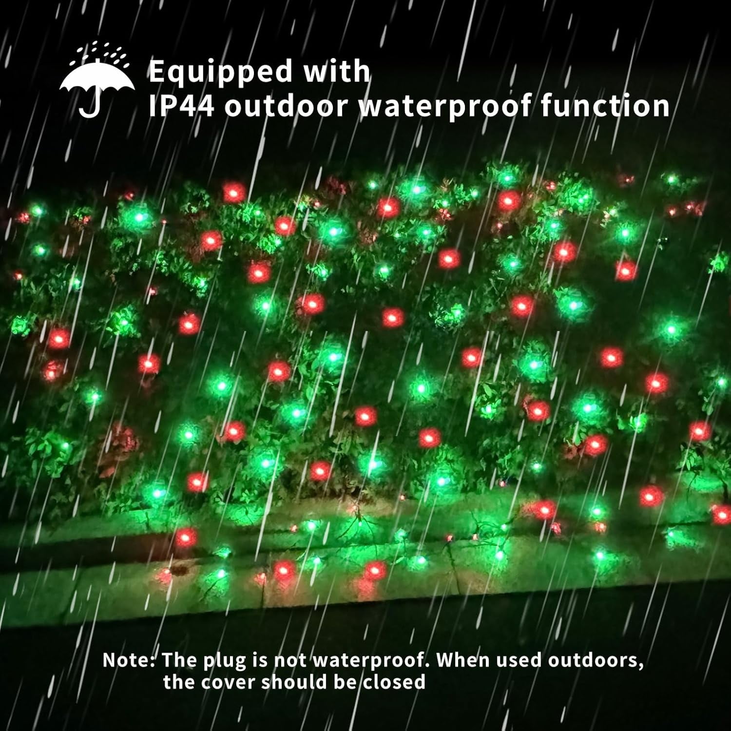 OTGFRF-LED Christmas Net Lights Outdoor, UL Certified, 144LED 6ftx6ft ...